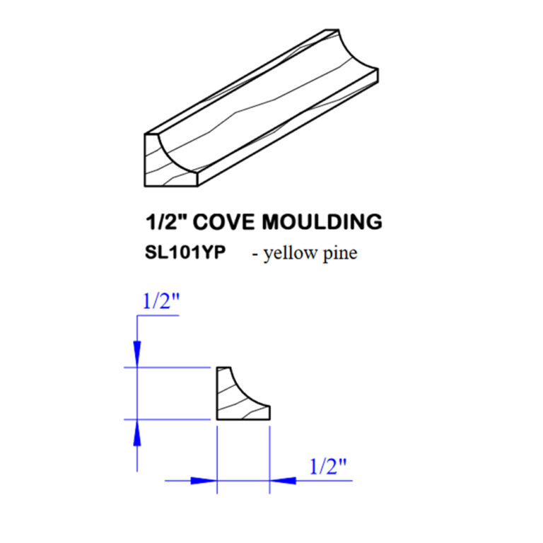 1/2" Cove Moulding - Southern Lumber and Millwork Corp