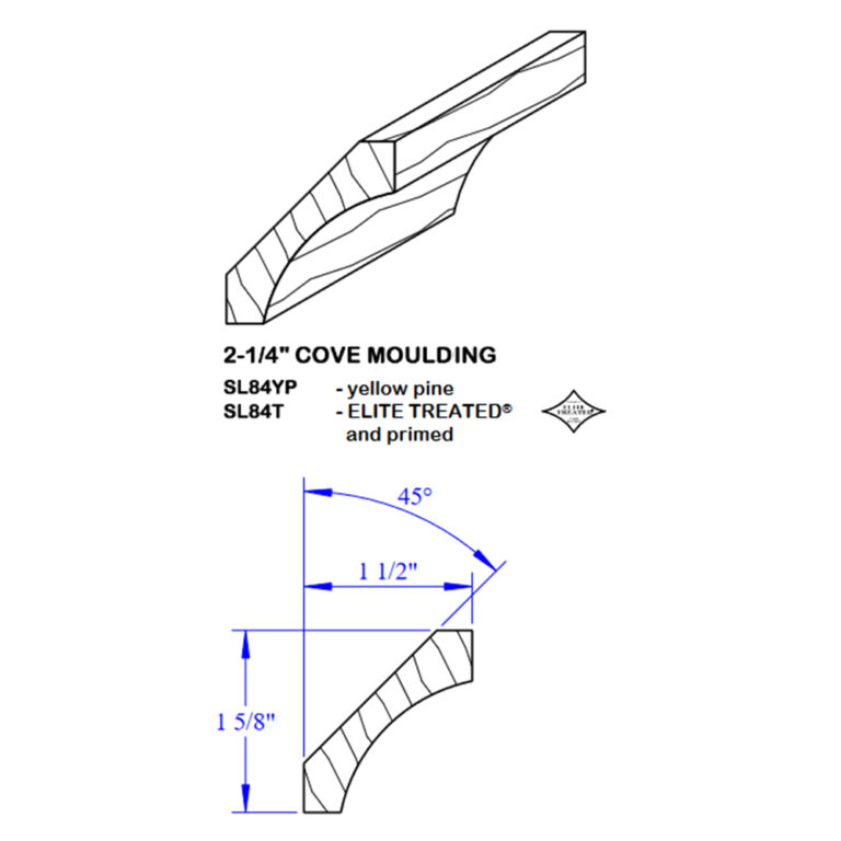 2-1/4" Cove Moulding - Southern Lumber and Millwork Corp